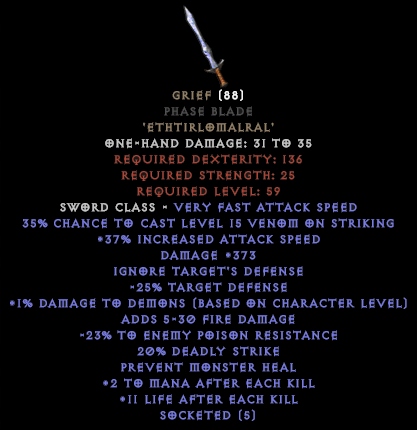 Grief Żal Diablo 2 D2 NEW ladder - 7731864212 - oficjalne archiwum Allegro