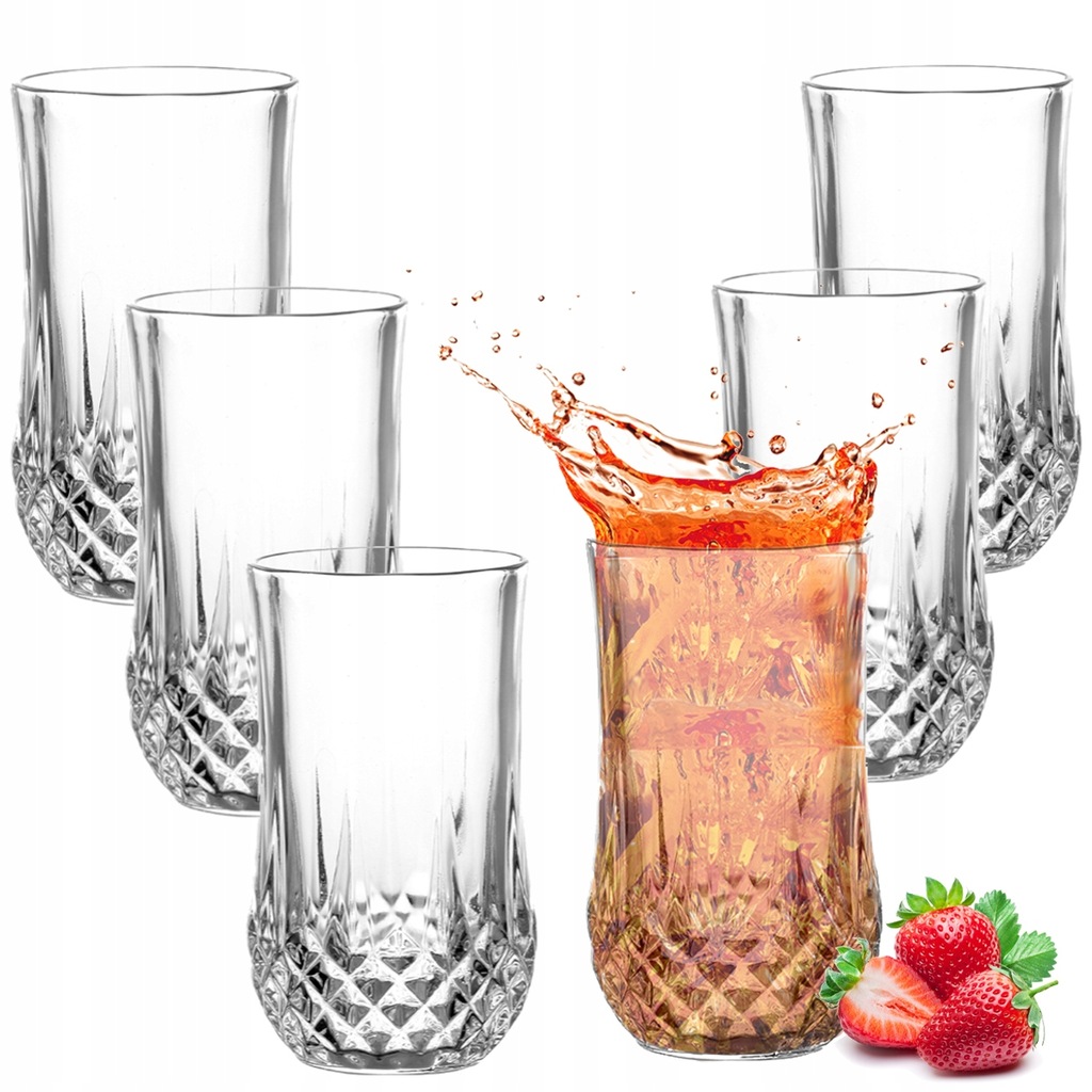 Szklanki do napojów WYSOKIE 340 ml KOMPLET 6 szt. - 13826636551 ... Szklanki do napojów WYSOKIE 340 ml KOMPLET 6 szt. - 13826636551 ...
