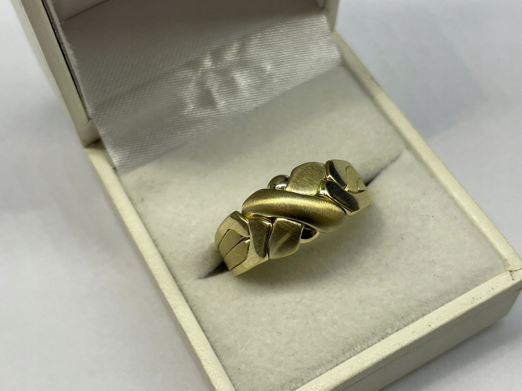 Pierścionek Golanka Libanka - 4 części ZŁOTO 585 - 12884520759 ...