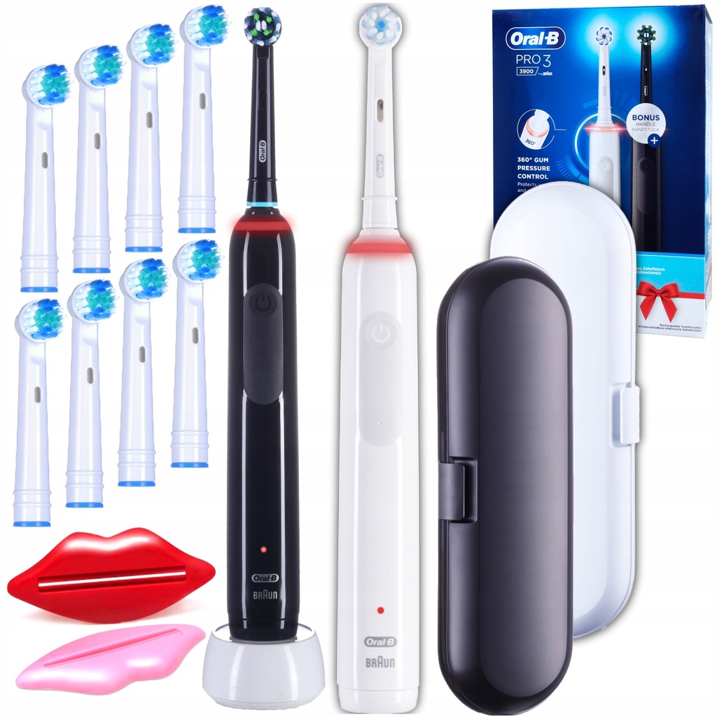 Szczoteczka Elektryczna Oral-B PRO 3 3900 Końcówki - 13111722926 - oficjalne archiwum Allegro