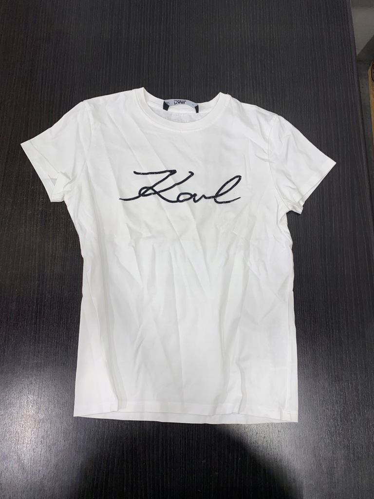 Karl Lagerfield Logo Rhinestone T-SHIRT (XS) - 15418833680 - oficjalne archiwum Allegro