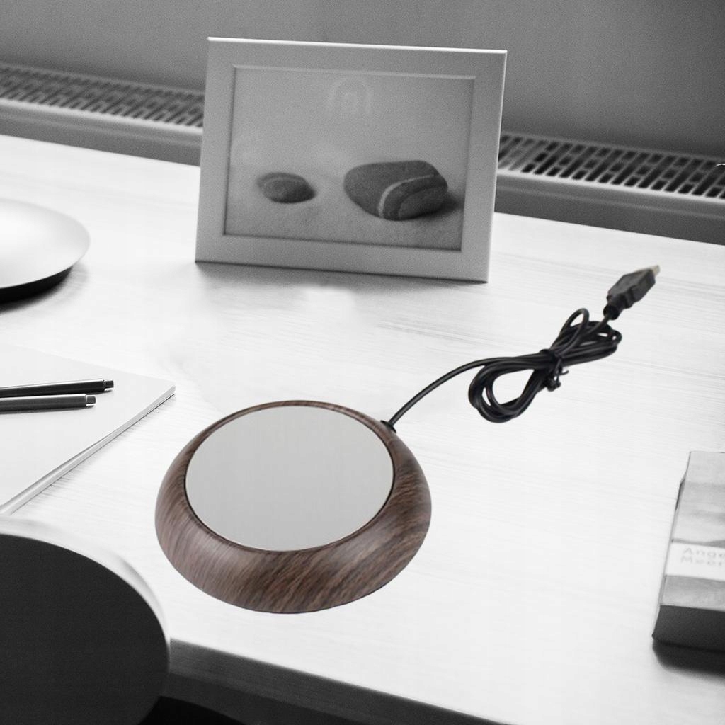 USB Cup Warmer Heat Coffee Mug Mat Coaster Keep Tea Warm Deep Wood ...