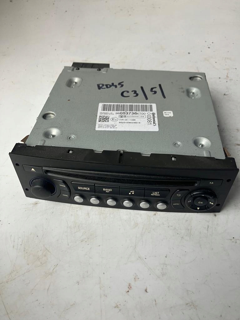 RADIO CD CITROEN C3 II 98053736XT RD45 - 14760133063 - oficjalne ...