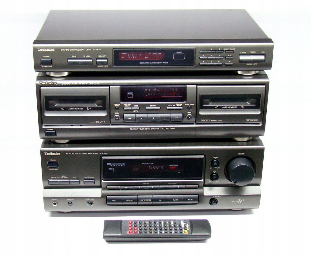 Potężny TECHNICS SU-G86 + ST-K55 + RS-TR180 + PILOT - 2x130Watt/8ohm ...