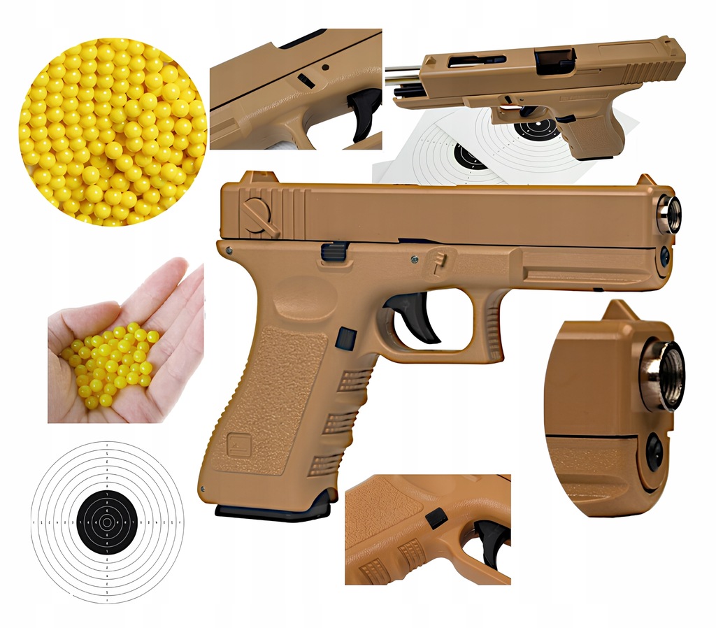 PISTOLET NA KULKI REPLIKA IMITACJA BRONI GLOCK 17 ASG - 14288516951 ...