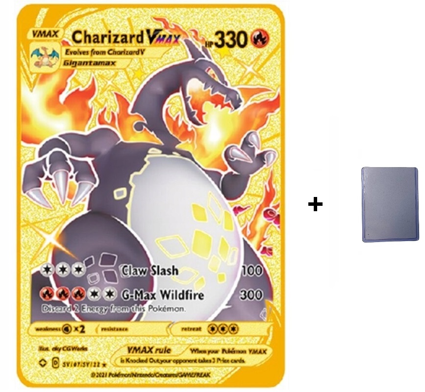 ZŁOTA KARTA POKEMON Charizard Metalowa KARTA +ETUI - 12719640015 - oficjalne archiwum Allegro