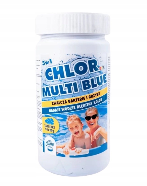 Chlor Multi Blue 3w1 Tabletki Basen Dezynfekcja Błękit Woda 30x20g ...