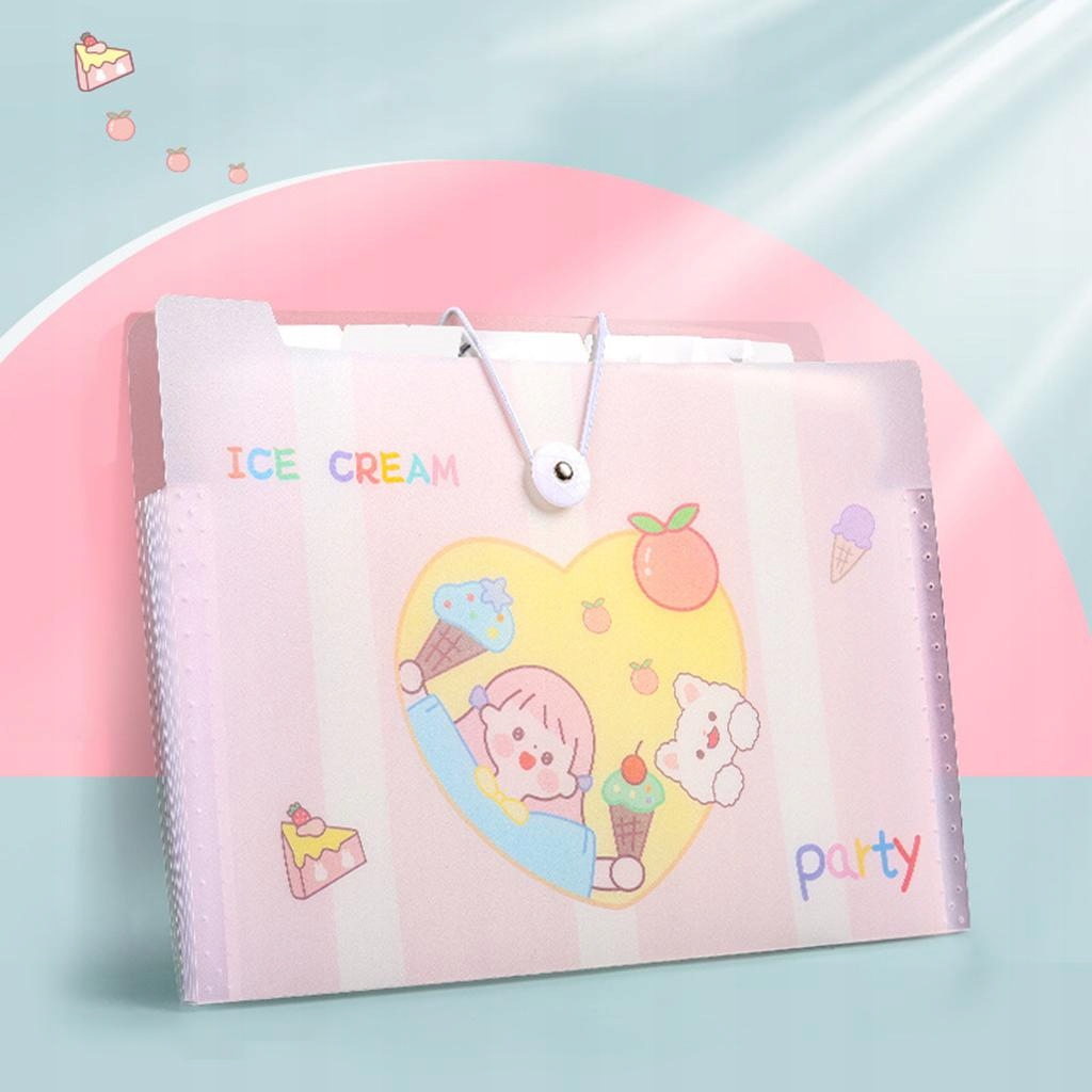Cute File Organizer File Folder Desk Table Organizer File 8 Tier Ice ...