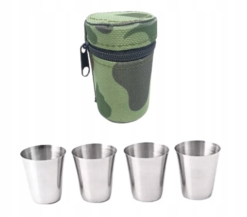 Kieliszki turystyczne metalowe DO WÓDKI WINA ETUI - 10598527102 - oficjalne archiwum Allegro