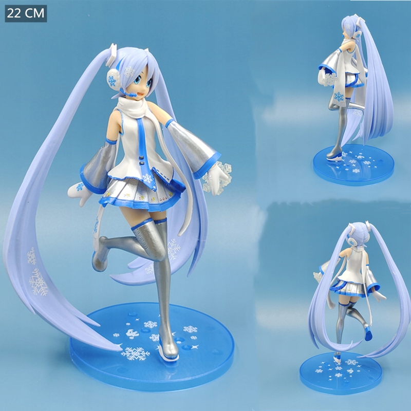 22CM New Anime Snow Hatsune Miku Figures Toys PVC - 12331425246 ...