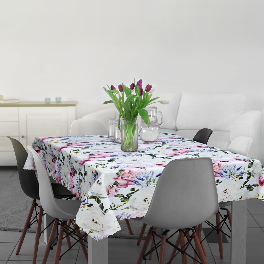 Obrus plamoodporny 140x220 Kolorowe WZORY Kwiaty - 9639246363 - oficjalne archiwum Allegro
