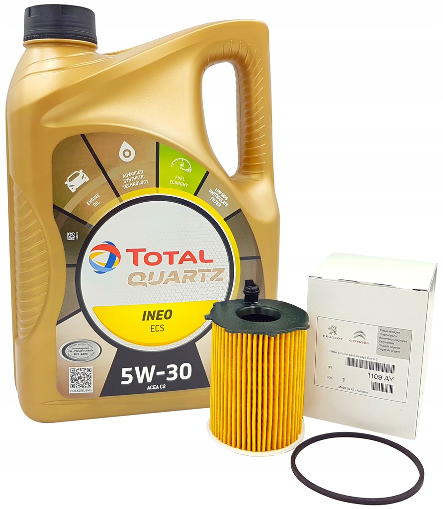 PEUGEOT 207 307 1.6 HDi OLEJ 5W30 + FILTR OLEJU - 13504111742 ...