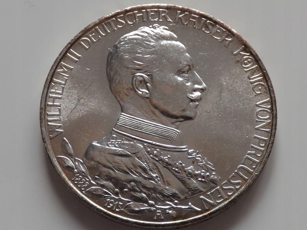 Prusy 3 Marki 1913 Wilhelm II Uniform st. UNC- - 14451683862 - oficjalne archiwum Allegro