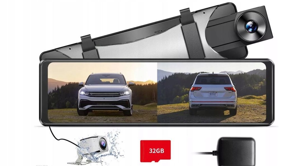 PG16S 2.5K+1080P 11'' lustrzana kamera samochodowa - 13010478527 ...