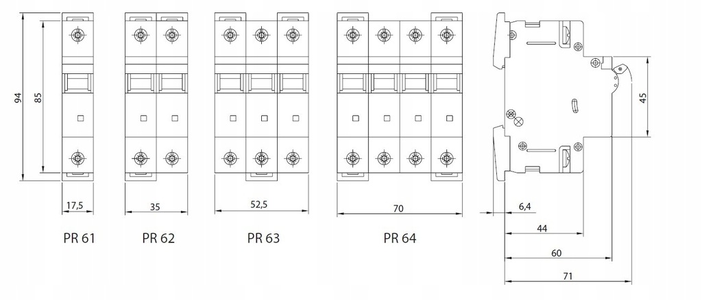 Купить ВЫКЛЮЧАТЕЛЬ МАКСИМАЛЬНОГО ТОКА C10A 1П 10кА ТИП S PR61 1071 ...