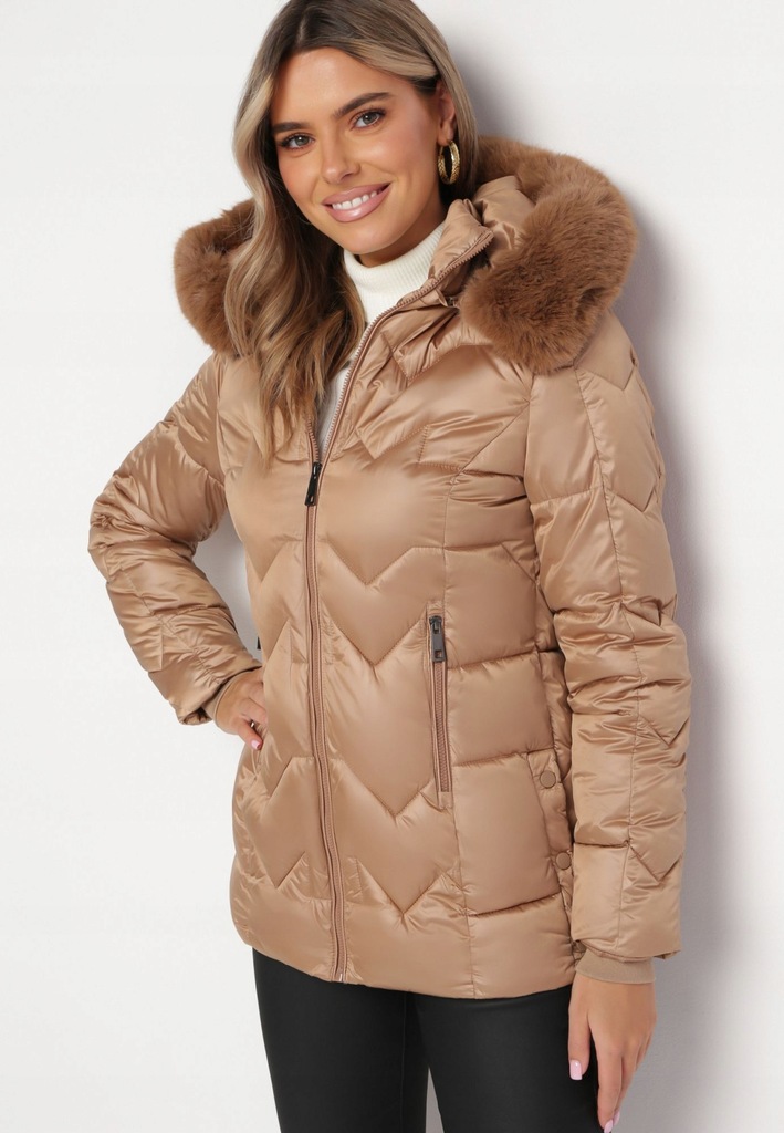 Born2Be Brązowa Kurtka damska M Pikowane Zima - 14753392381 - oficjalne ...
