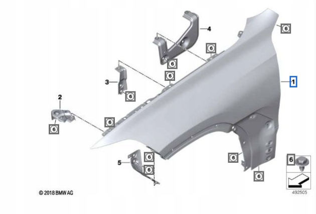 BŁOTNIK PRZEDNI LEWY PRAWY BMW X5 G05 18- ORG - 12356808230 - oficjalne ...