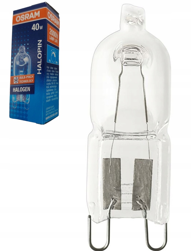 OSRAM Żarówka Halogen Halopin 230V 40W 300°C G9 - 13462079915 ...
