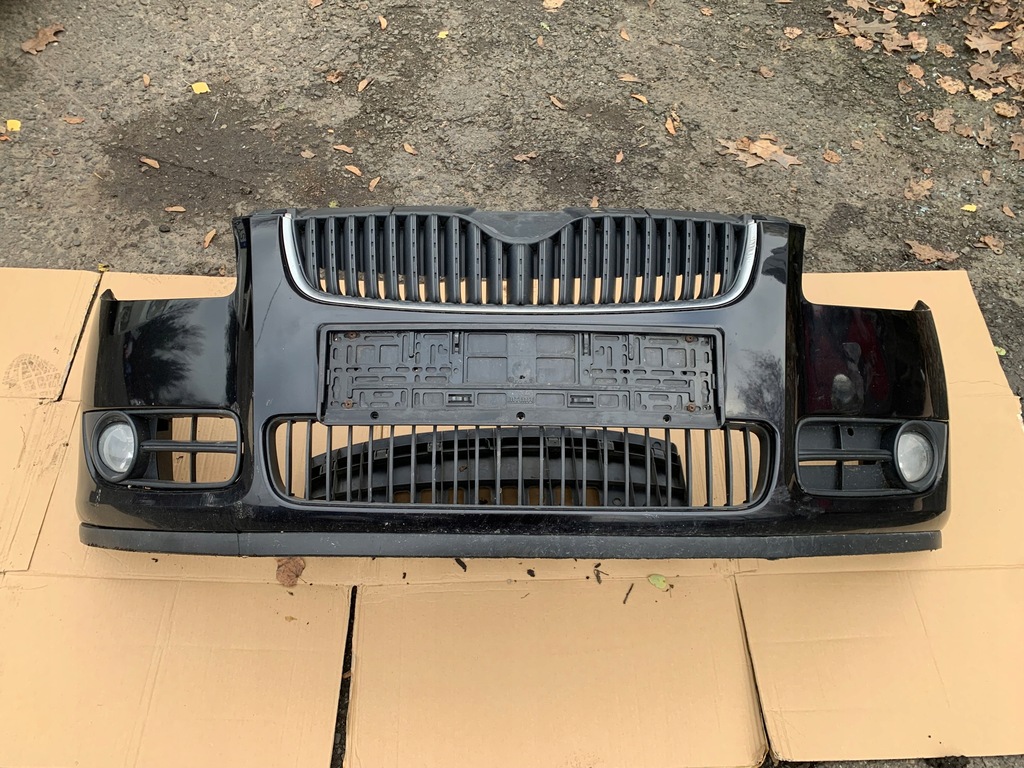 ZDERZAK PRZÓD PRZEDNI SKODA FABIA II 2 9910 HALOGENY ŁADNY ORYGINAŁ ...