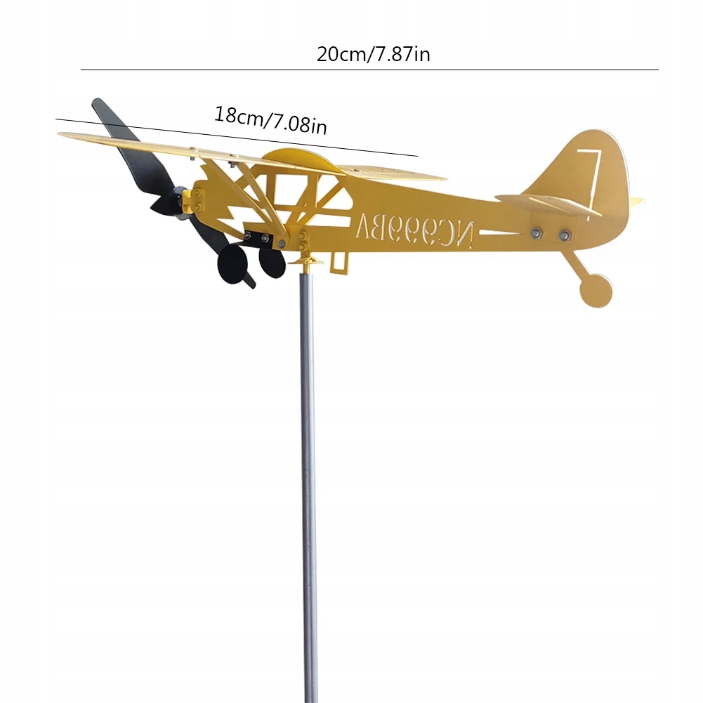 3D Plane Wind Spinner Garden Weather Vane Metal Airplane Weather Vane ...