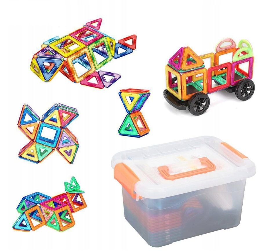 KLOCKI MAGNETYCZNE MAGICAL MAGNET ZESTAW 105 SZTUK - 13786329118 ...