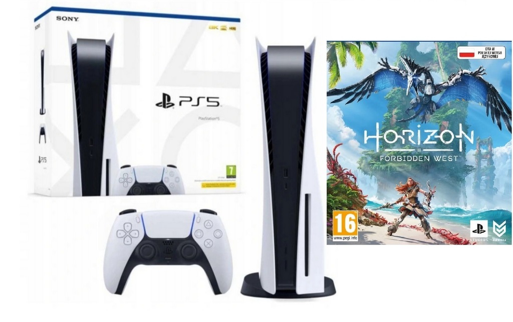 NOWA Konsola Sony PlayStation 5 z napędem + gra - 12616163793 ... NOWA Konsola Sony PlayStation 5 z napędem + gra - 12616163793 ...