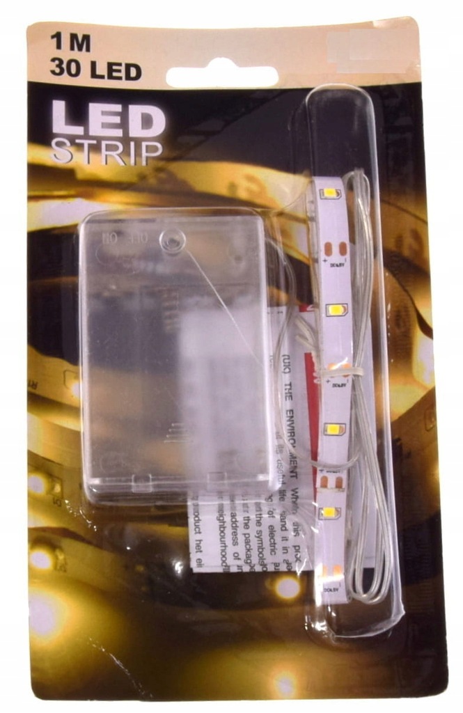Taśma LED SMD samoprzylepna na baterie 1m 30 LED - 10963922411 ...