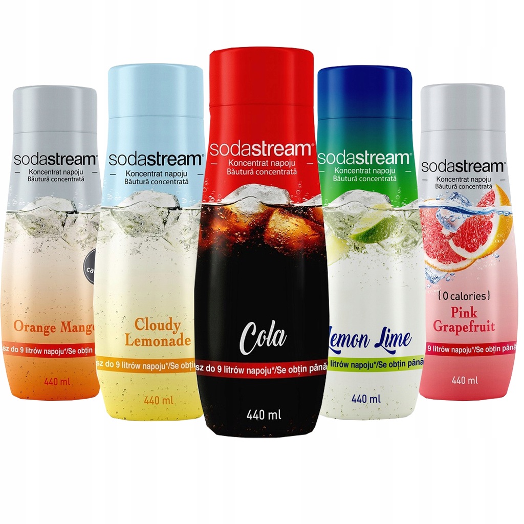 Syropy do saturatora SodaStream 5 smaków Zestaw - 11512906536 ...