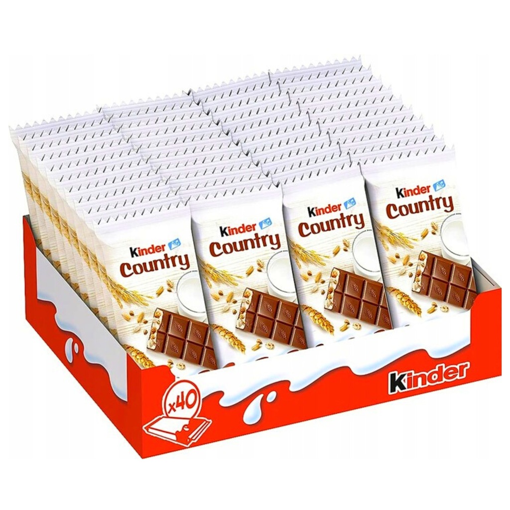 KINDER COUNTRY BATONIK FERRERO ZESTAW 40szt. 23,5G - 13580669968 ...