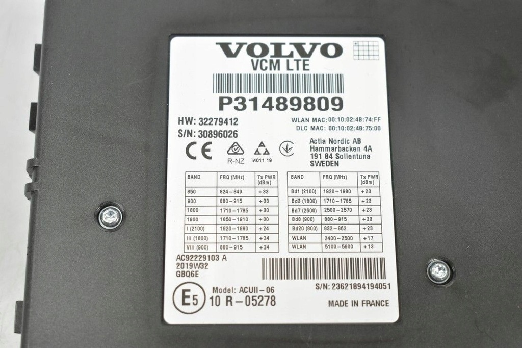 MODUŁ STEROWNIK VCM LTE 31489809 VOLVO XC40 17- - 11441592228 ...