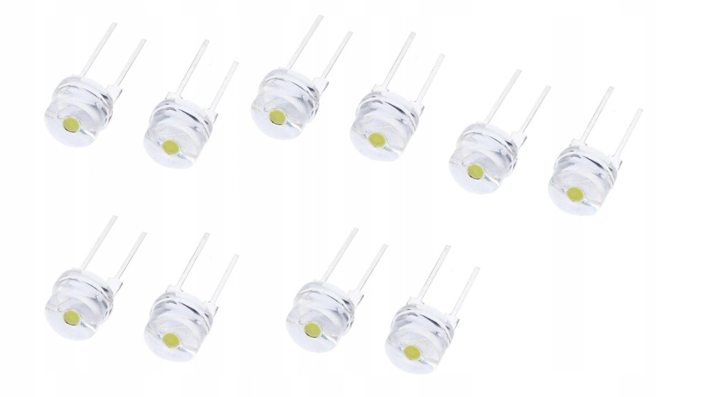 Dioda DIP LED 8mm 0.5W BIAŁA 6500K 10sztuk - 11997201307 - oficjalne ...