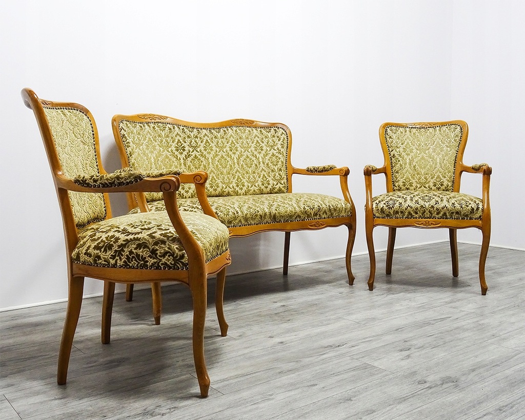 KOMPLET MEBLI salonowych Meble Kawowe LUDWIK PLUSZ - 12633200765 ...