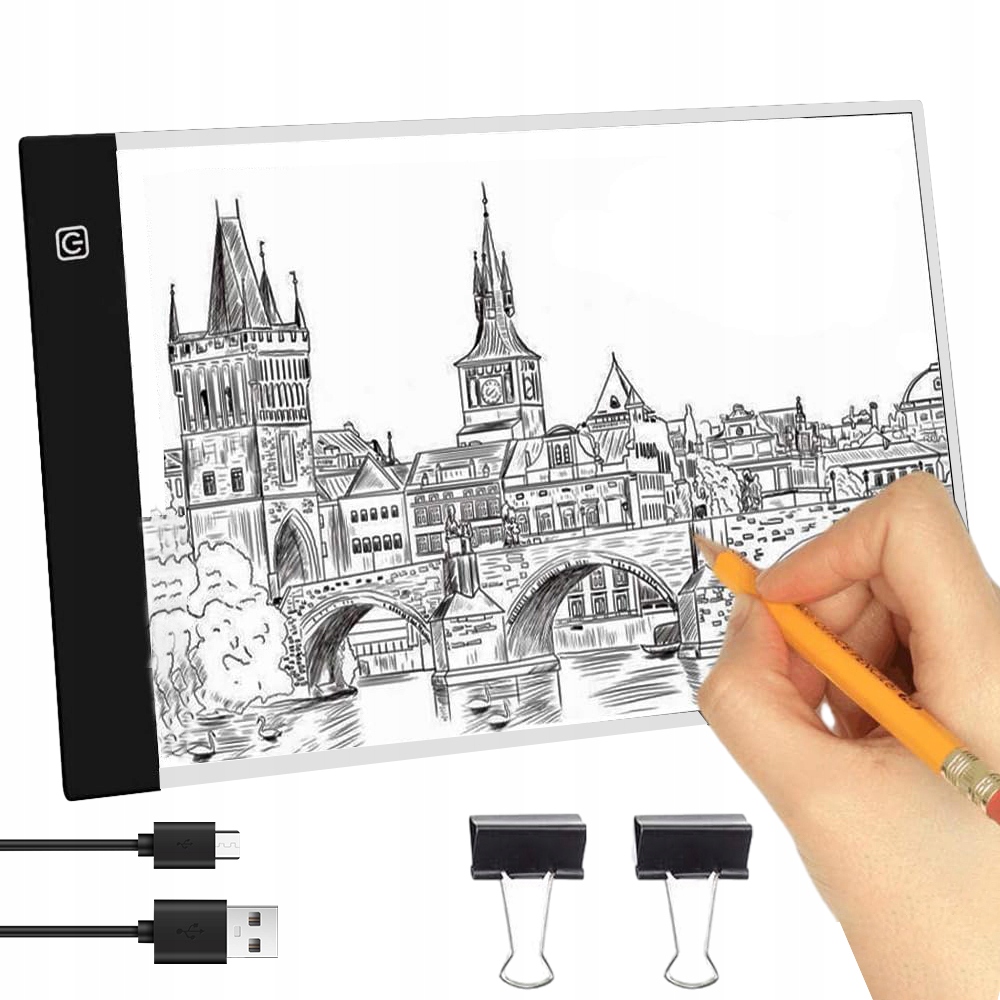 Deska A4 Kreślarska Tablet Graficzny LED Tablica do Rysowania ...