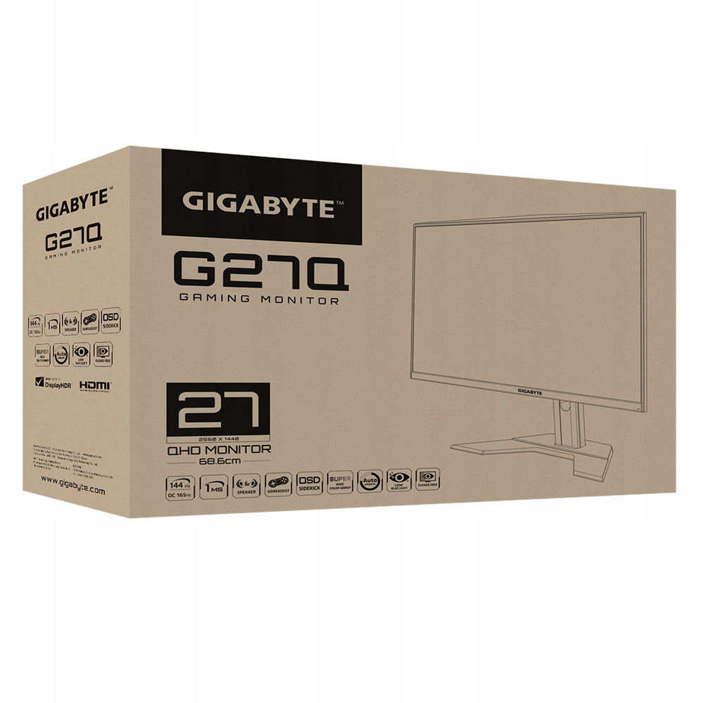 Купить Монитор 27 дюймов Gigabyte G27Q WQHD IPS HDR 144 Гц 1 мс: отзывы ...