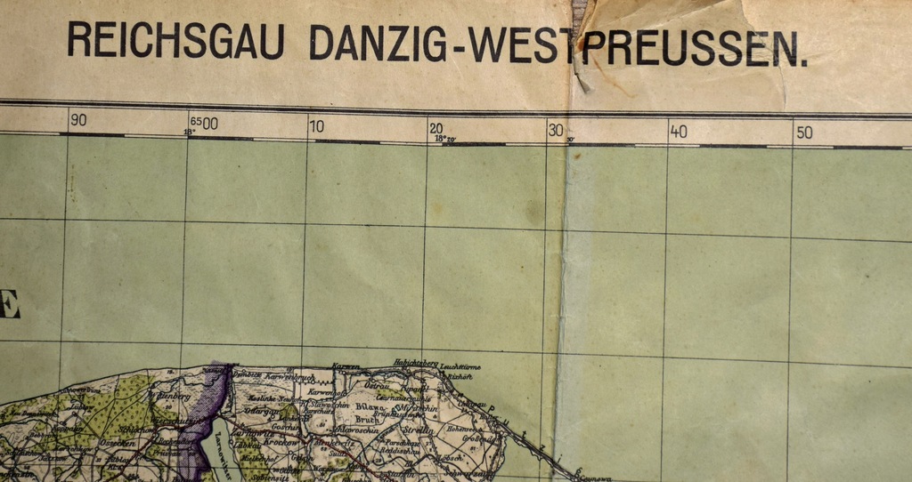 Mapa Gdańsk Prusy Zachodnie III Rzesza 105 x 106 - 12882949079 ...