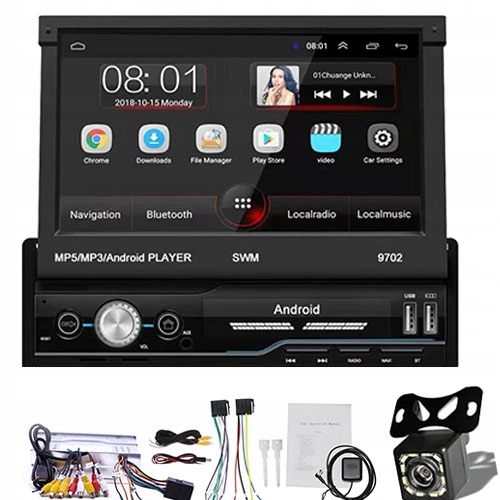 RADIO SAMOCHODOWE 1DIN 7'' BT WYSUWANY EKRAN DOTYK - 14351149555 - oficjalne archiwum Allegro