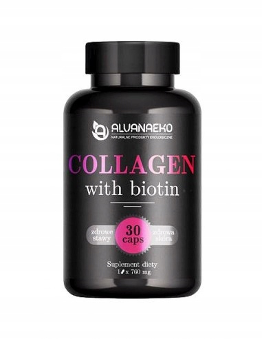 Naturalny kolagen z biotyną - 30 kaps. ALVANAEKO - 12196418059 - oficjalne archiwum Allegro