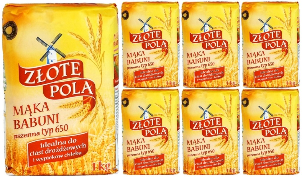 7 x MĄKA BABUNI pszenna typ 650 ZŁOTE POLA 1kg - 12833205556 ...