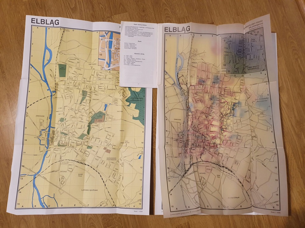 Mapa plan miasta Elbląg Elbing z nakladką z kalki - 11940983857 ...
