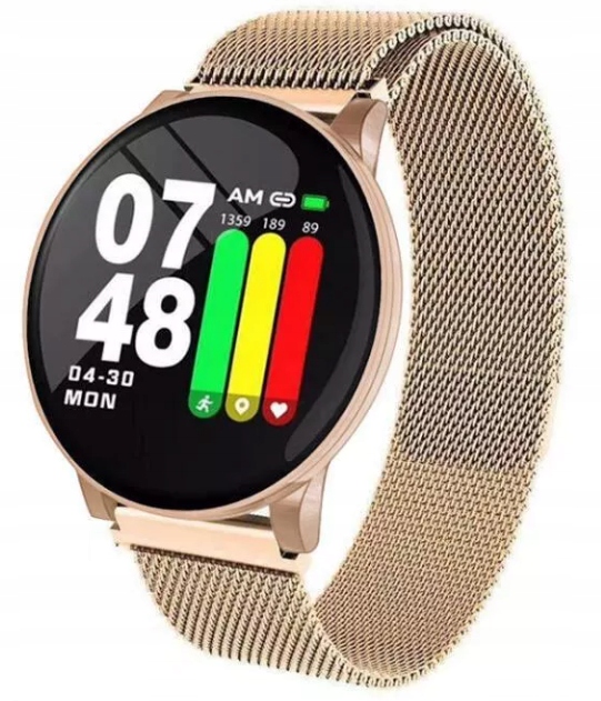Smartwatch W8 DD102 złoty GPS wodoodporny puls - 10728046683 ...