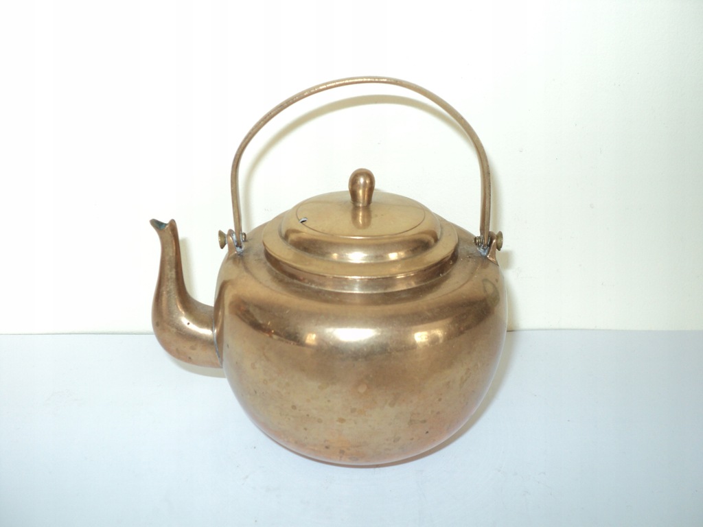 Stary czajnik czajniczek imbryk mosiężny mosiądzu - 12847972397 - oficjalne archiwum Allegro