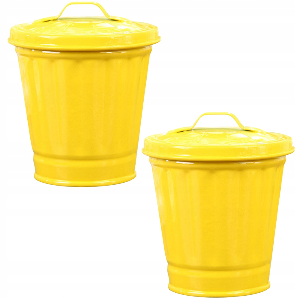 Mini Trash Can Outdoor Galvanized Tin Pails 2 Pcs - 13519314153 ...