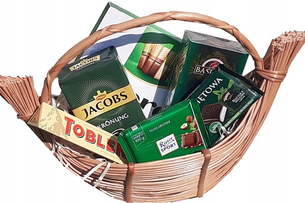 Kosz prezentowy koszyk upominkowy słodyczy Prezent - 11320982531 - oficjalne archiwum Allegro