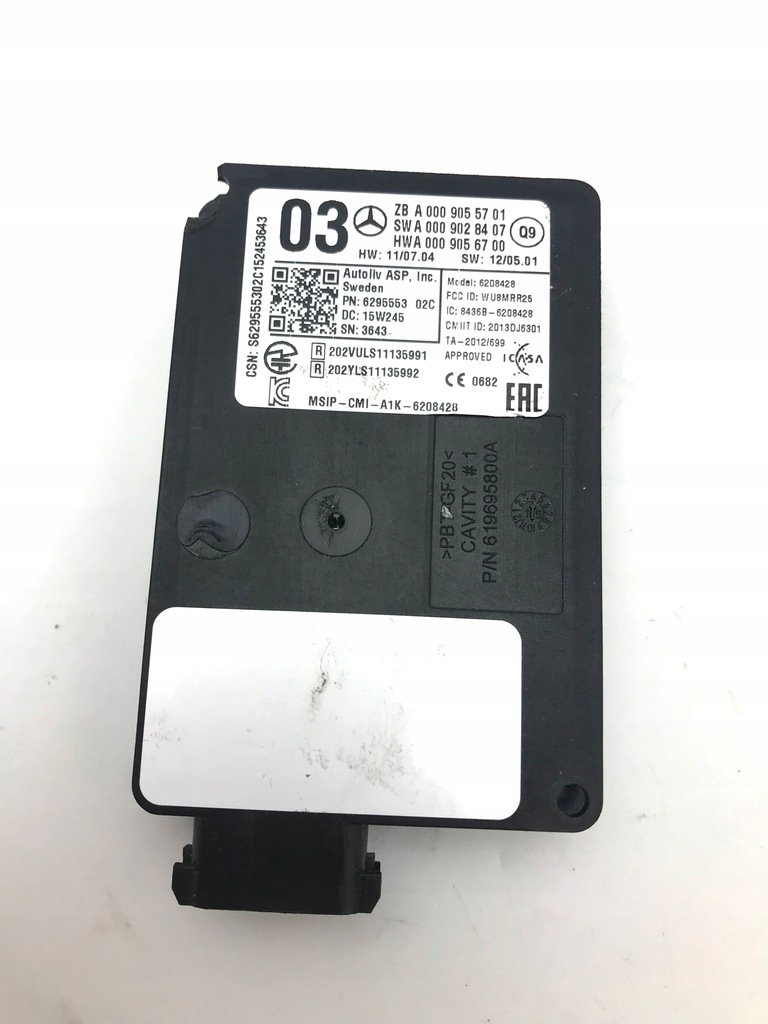 RADAR SENSOR MERCEDES A0009055701 CLS W218 CL GLK - 11970849131 ...