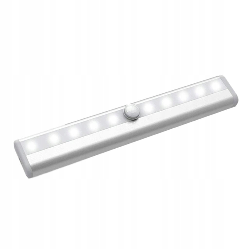 Wireless LED Under Cabinet Light PIR Motion Sensor Lamp Wardrobe White ...