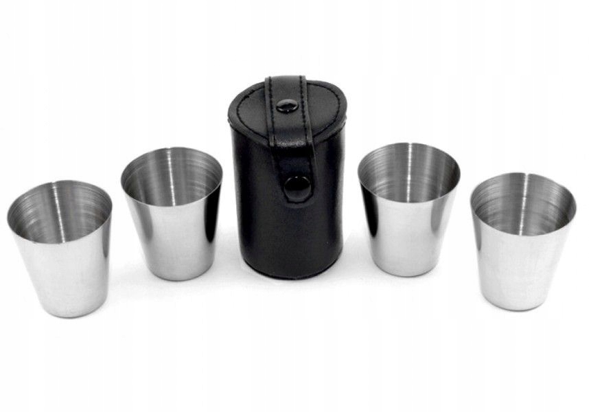 Kieliszki turystyczne 30ml myśliwskie 4 szt + etui - 10735164887 - oficjalne archiwum Allegro