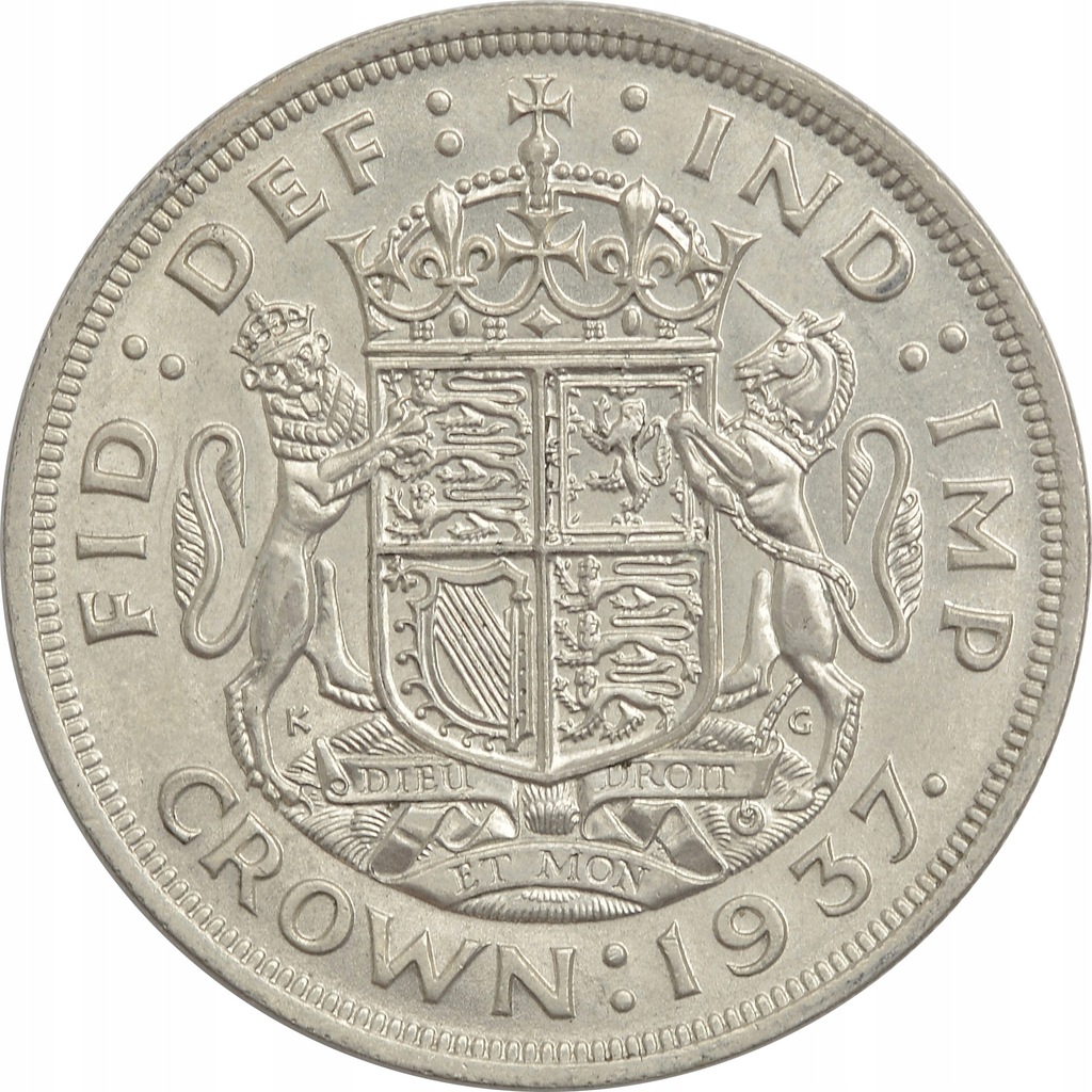 14.fu.WLK.BRYTANIA, JERZY VI, 1 KORONA 1937 - 14093761978 - oficjalne ...