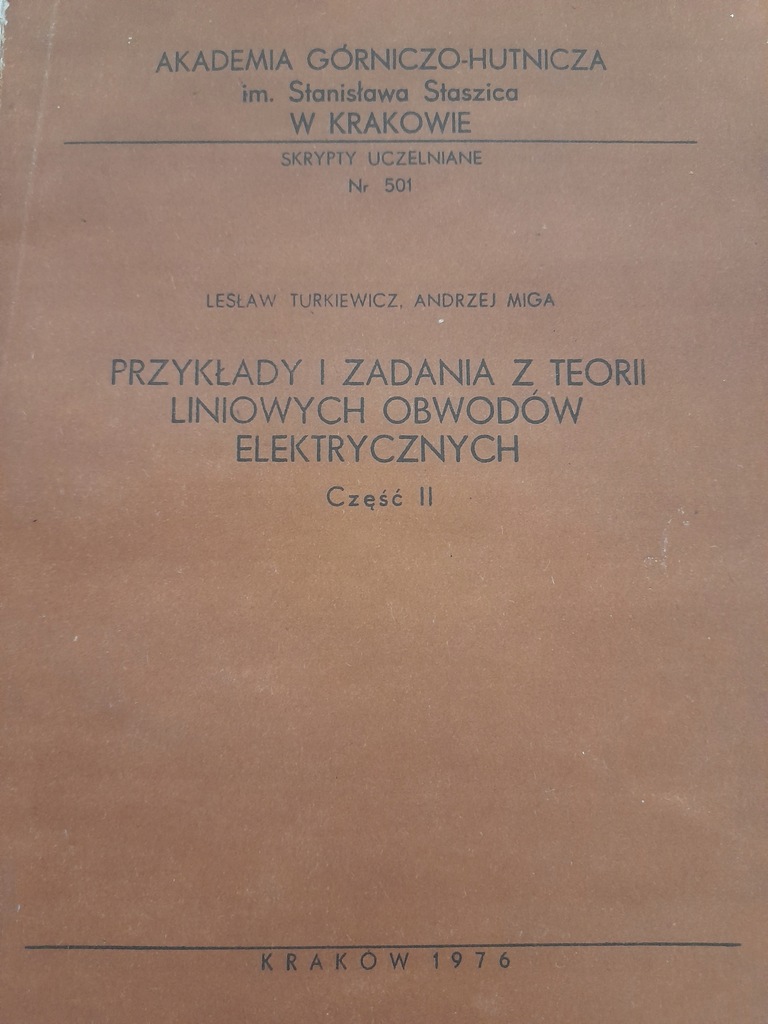 PRZYKŁADY I ZADANIA Z TEORII LINIOWYCH OBWODÓW ELEKTRYCZNYCH - 14930986612 - oficjalne archiwum ...
