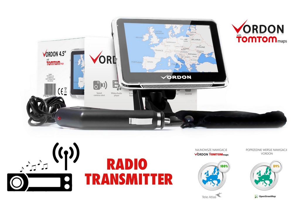 NAWIGACJA GPS VORDON MAPA EU Tele Atlas TomTom - 6923636515 - oficjalne ...