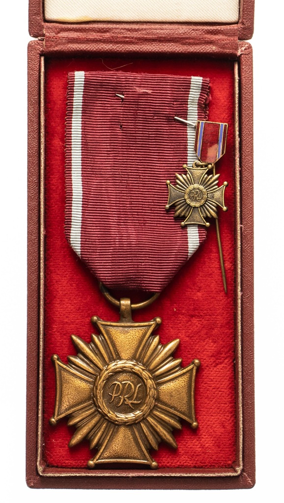 ODZNAKA BRĄZOWY KRZYŻ ZASŁUGI PRL + MINIATURKA - 12705429523 ...